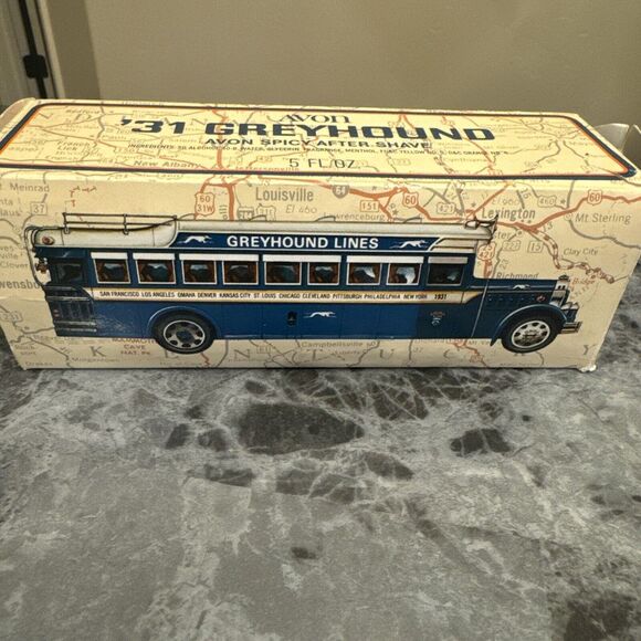 Avon | Accents | Vintage Avon 3 Greyhound Bus Everest After Shave Decanter Full With Box | Poshmark